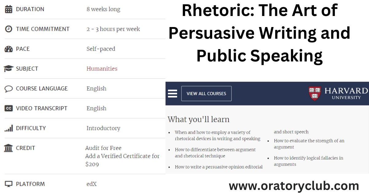 Rhetoric: The Art of Persuasive Writing and Public Speaking by Harvard ...